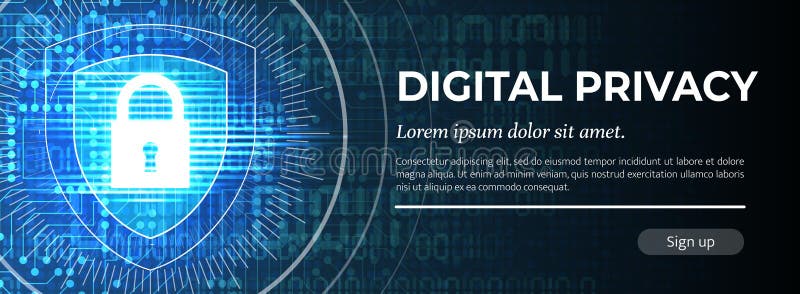 Digital Privacy. the Blue Digital Background. Vector. Stock Vector ...