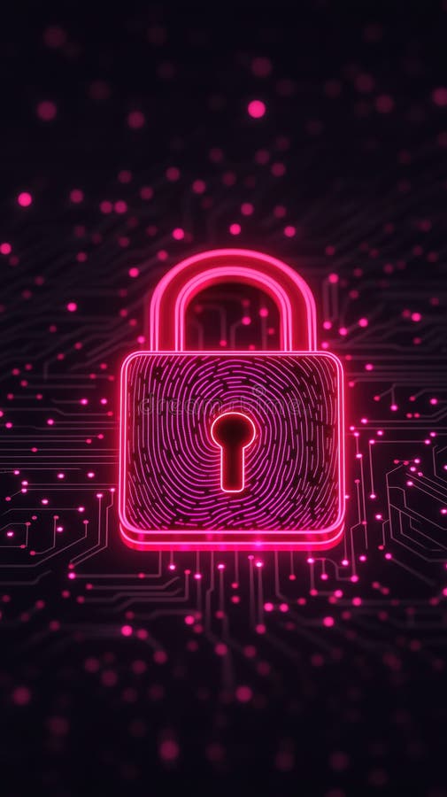 Digital Privacy Concept with Fingerprint Lock Symbolizing Security ...