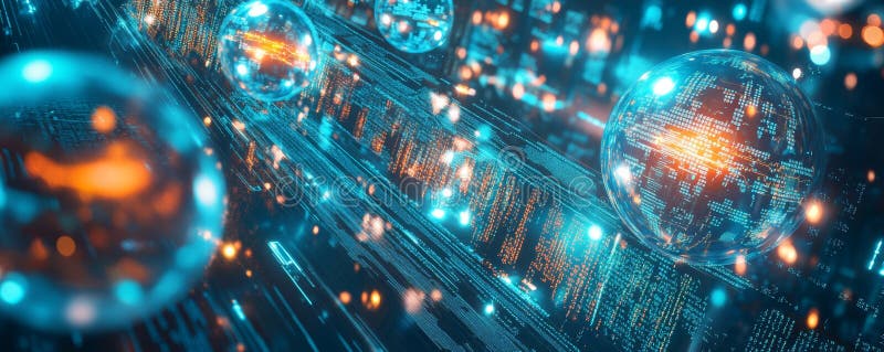 A Digital Process in a Laboratory with Many Displays. Stock Image Stock ...