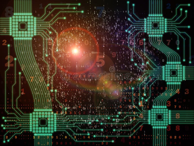 Digital Processor Background Stock Illustration - Illustration of ...