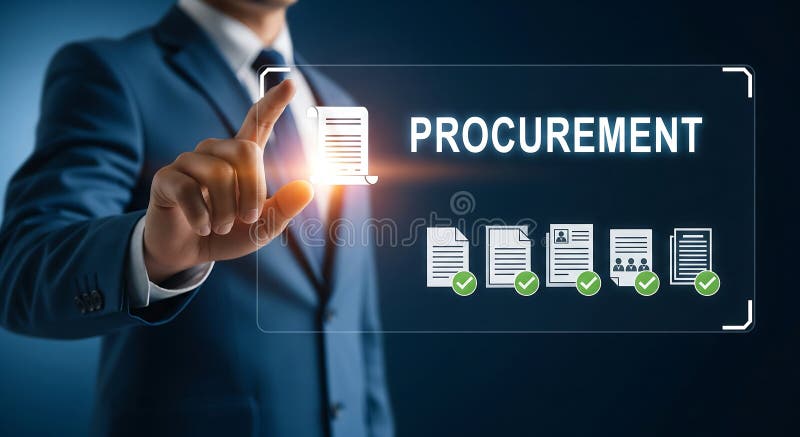 Digital Procurement: Businessman Touching Procurement Interface ...