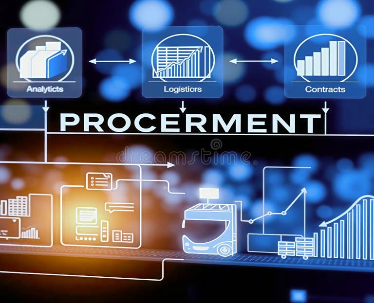 Digital Procurement and Supply Chain Management Concept. Digital Procurement Process Integrated ...