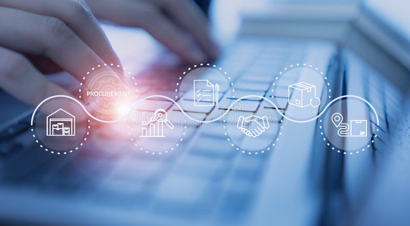 Digital Procurement and Supply Chain Management Concept. Digital Procurement Process Integrated ...