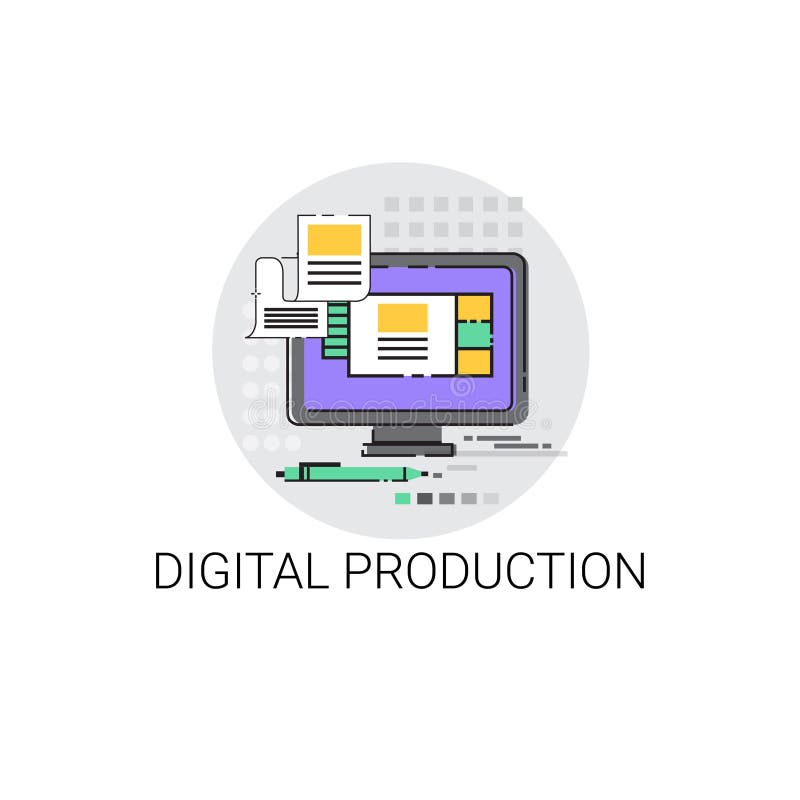 Digital Production Graphic Design Icon Vector Stock Vector ...