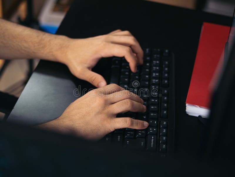 Digital Productivity- Typing on the Keyboard Stock Image - Image of ...
