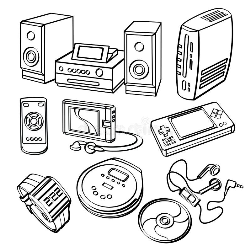 Digital Products Collection Stock Illustration - Illustration of ...