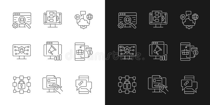 Digital Proficiency RGB Color Icons Set Stock Vector - Illustration of ...