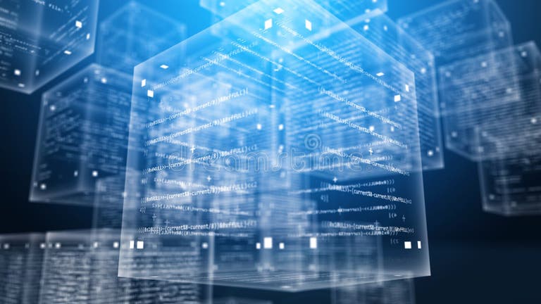 Digital Program Boxes in Cyberspace Stock Illustration - Illustration ...