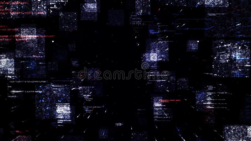 Digital Program Codes Moving Asymmetrically on a Dark Screen. Animation Stock Video - Video of ...