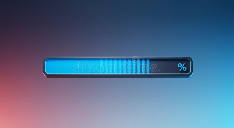 A Digital Progress Bar with a Glossy, Modern Design. the Bar is ...