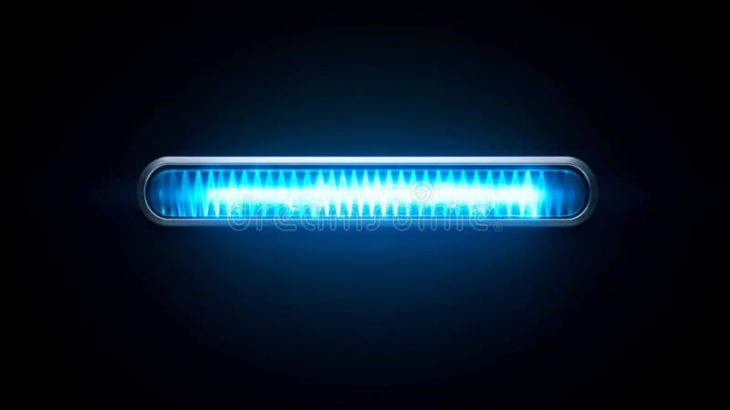 Abstract Digital Progress Bar with Glowing Blue Waveform Interface ...