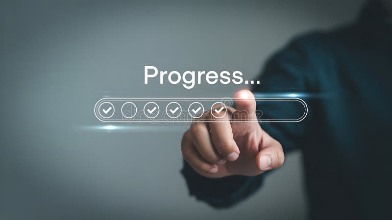 Digital Progress Bar Showing Process Completion Using Futuristic ...