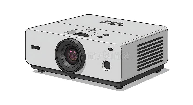 A Digital Projector Featuring a Compact Rectangular Design with a ...