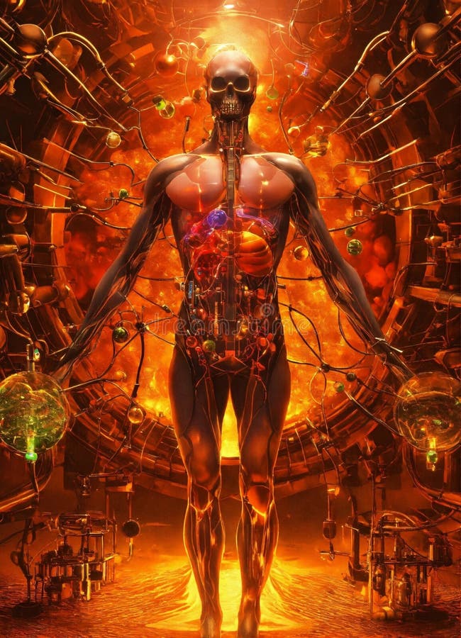 Digital Prometheus: the Cyber Evolution Stock Illustration ...