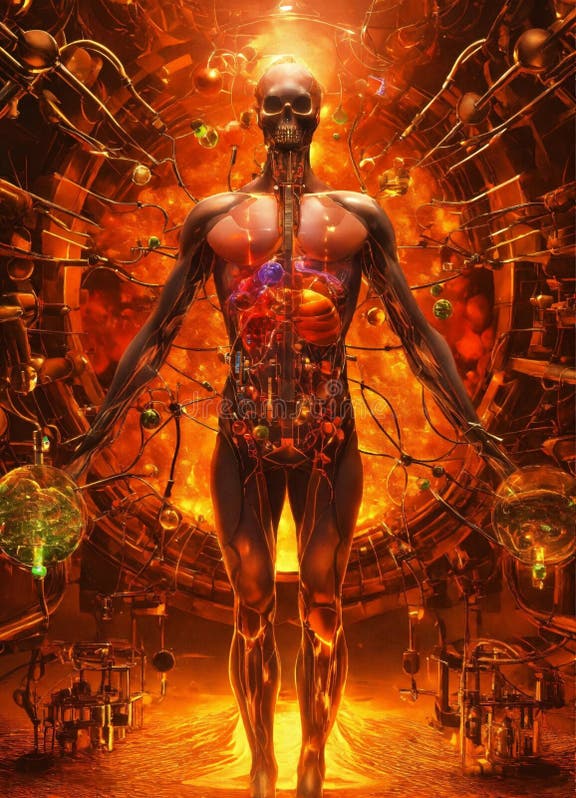 Digital Prometheus: the Cyber Evolution Stock Illustration ...