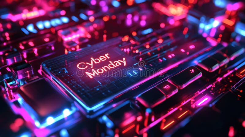 Digital Promotions for Cyber Monday in a High Tech and Futuristic ...
