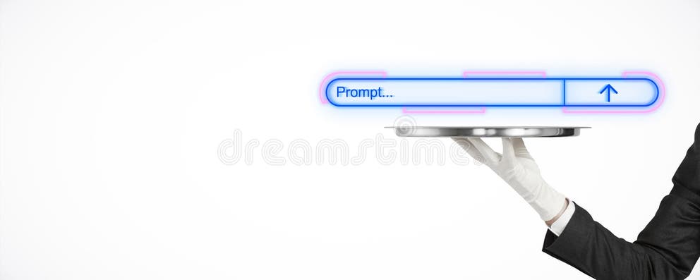 Digital Prompt on a Tray for Tech Presentation Stock Image - Image of ...