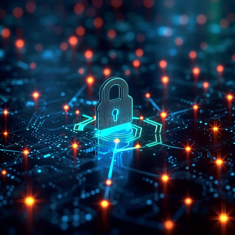 Digital Protection Abstract Background Symbolizing Safety in a Cyber ...