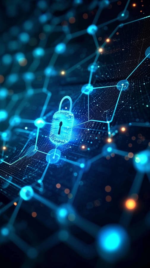 Digital Protection Abstract Background Symbolizing Safety in a Cyber ...