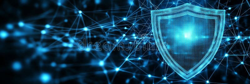 Digital Protection Abstract Security Shield on Tech Background with ...