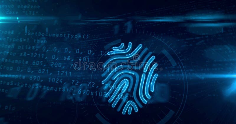 Fingerprint Cyber Id Security and Identity Symbol Digital Concept Stock ...