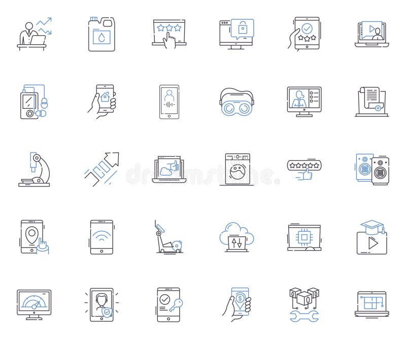 Digital Protection Line Icons Collection. Encryption, Passwords ...