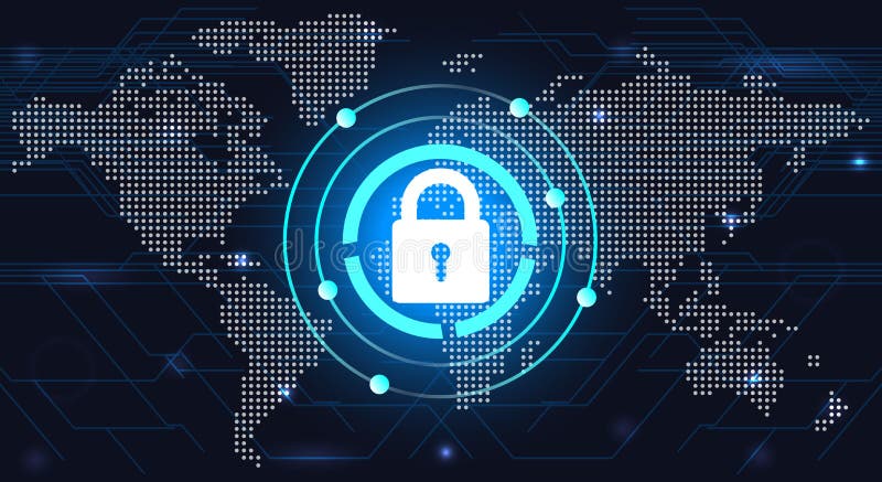 Digital Protection and Security. Stock Vector - Illustration of ...