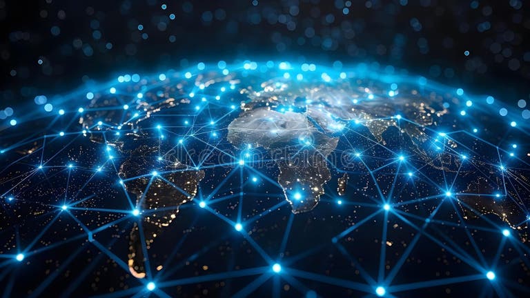 Digital Pulse of Global Data Streams. Concept Cybersecurity Trends, Big ...