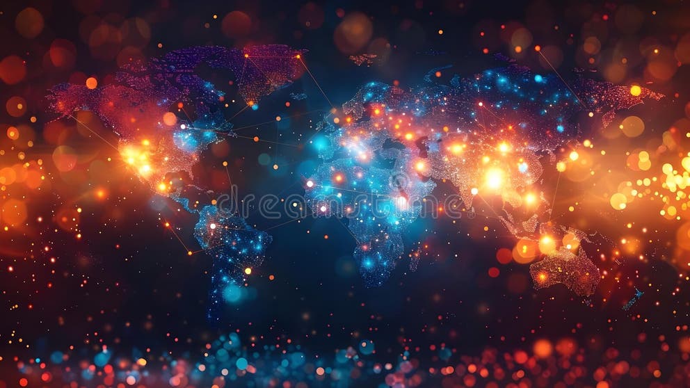 Digital Pulse: the Rhythm of Global Data Flow. Concept Global ...