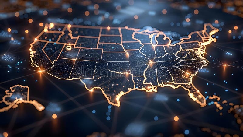 Digital Pulse of the USA: Data Connectivity Map. Concept Data ...