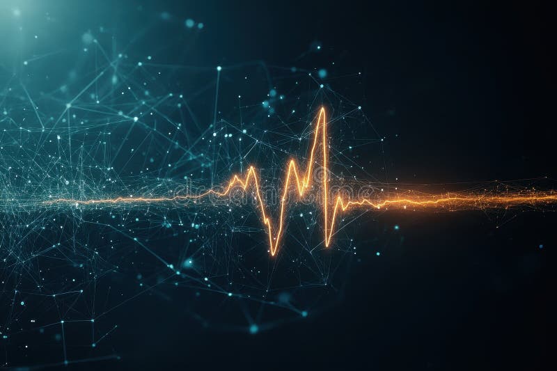 Digital Pulse Waveform Visualization with Futuristic Abstract ...