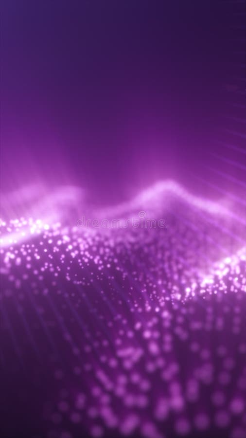 Digital Purple Glowing Wave of Particles with Soft Depth of Field ...