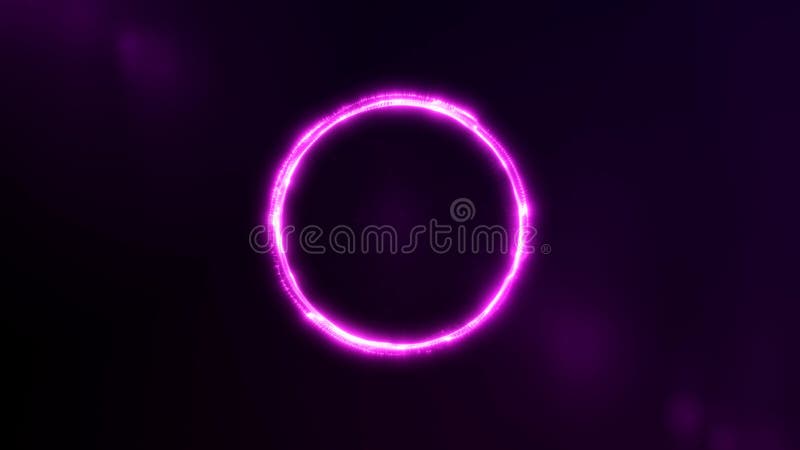 Digital Purple Neon Orb on Dark Defocussed Background. Magic Energy ...