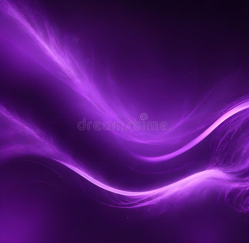 Digital Purple Particles Wave and Light, Abstract Background with ...