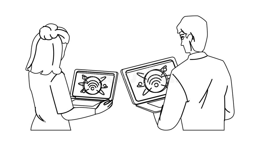 Digital Quantum Internet Vector Stock Illustration - Illustration of ...