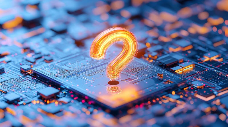 Digital Question Marks Symbolizing Exploration and Inquiry. Stock Photo ...