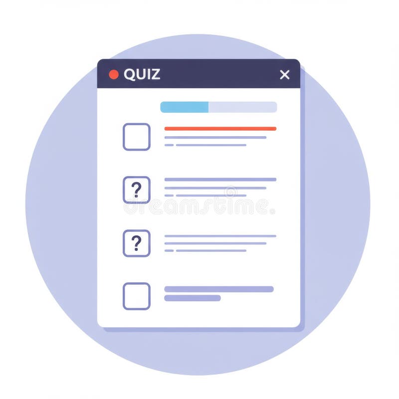 Digital Quiz Interface with Multiple Choice Questions Stock ...
