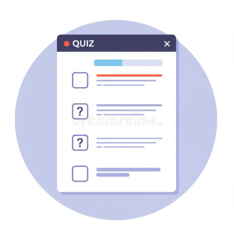 Digital Quiz Interface with Multiple Choice Questions Stock ...