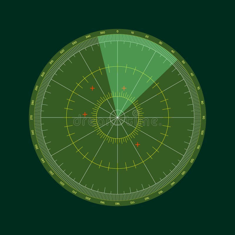 Digital Radar Screen.Vector Illustration. Stock Vector - Illustration ...