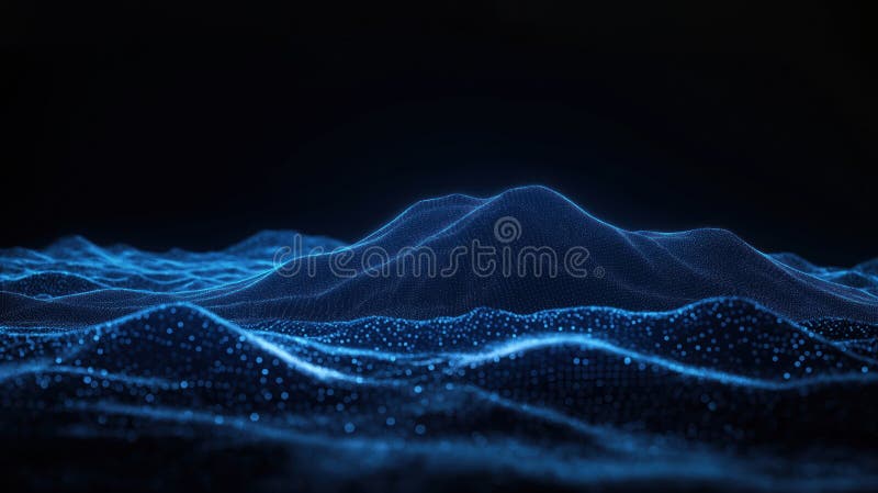 Digital Radar Visualization Shows Terrain Map. Tech Visualisation on ...