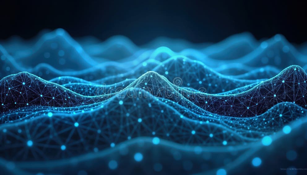 Digital Radar Visualization of Terrain Mapping. Tech Concept with ...