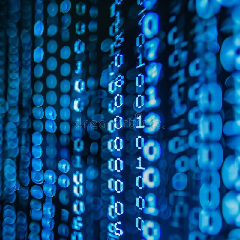 Digital Rain Of Binary Code Abstract Technology Background Cybersecurity Programming Stock