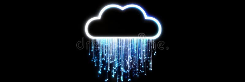 Digital Rain Cloud Data Stream Abstract Concept of Data Flow Digital Rain Cloud Computing ...