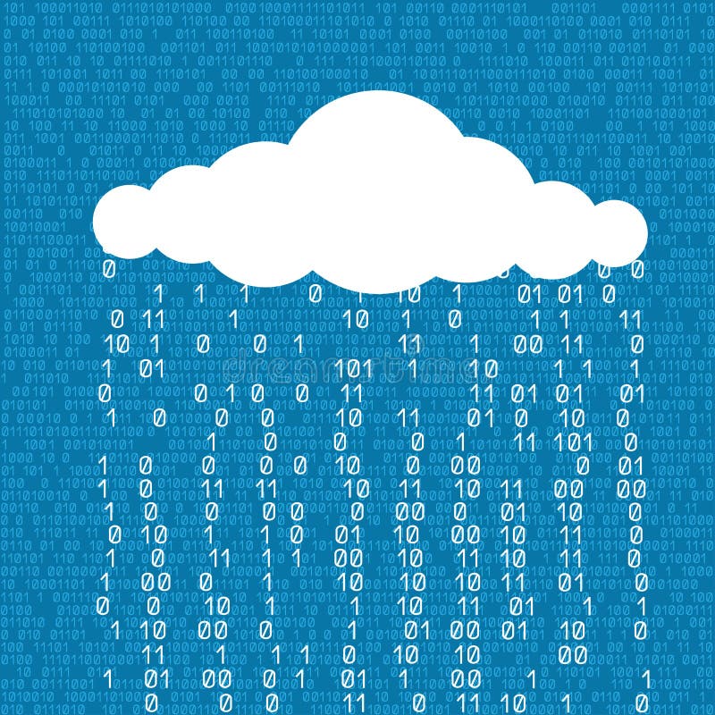 Digital rain and cloud stock vector. Illustration of modern - 154780629