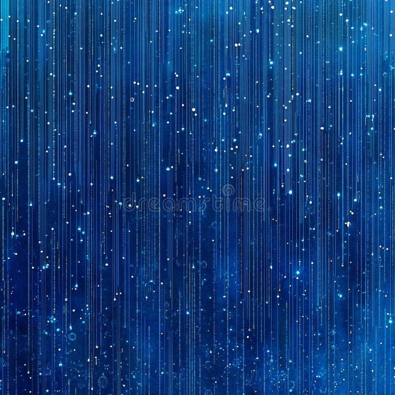 Digital Rain Falling on a Blue Background Creates a Mesmerizing Visual ...