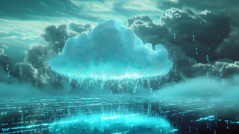 Digital Rain: the Future of Cloud Computing Stock Photo - Image of ...