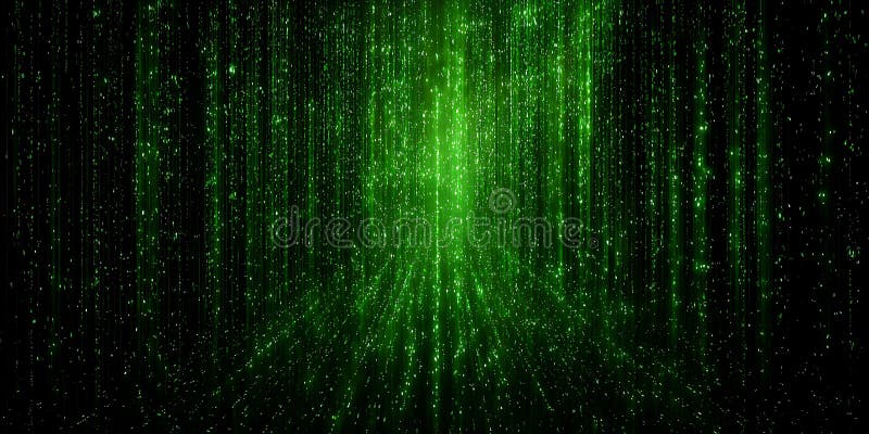 Digital Rain Green Matrix Code Background Stock Illustration - Illustration of digital, science ...