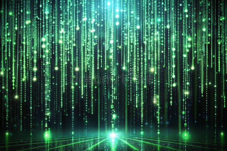 Digital Rain, Green, Stage, Lights. Background Falling Lights Stock Illustration - Illustration ...