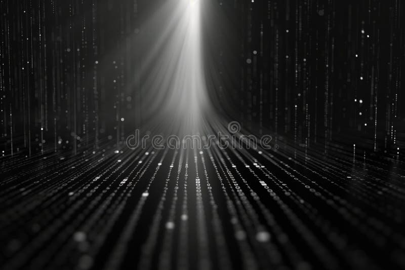 Digital Rain Matrix Background With Binary Code Stock Image Image Of Intelligence Concept