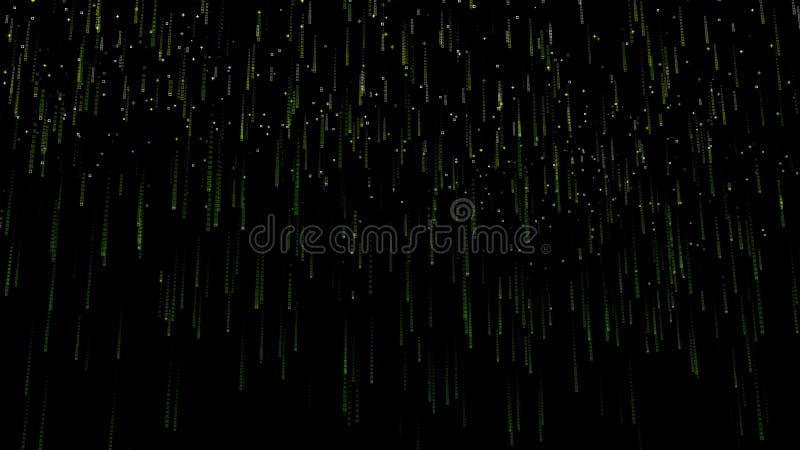 Digital Rain Matrix Binary Code Processing On Screen Background Loop Stock Illustration